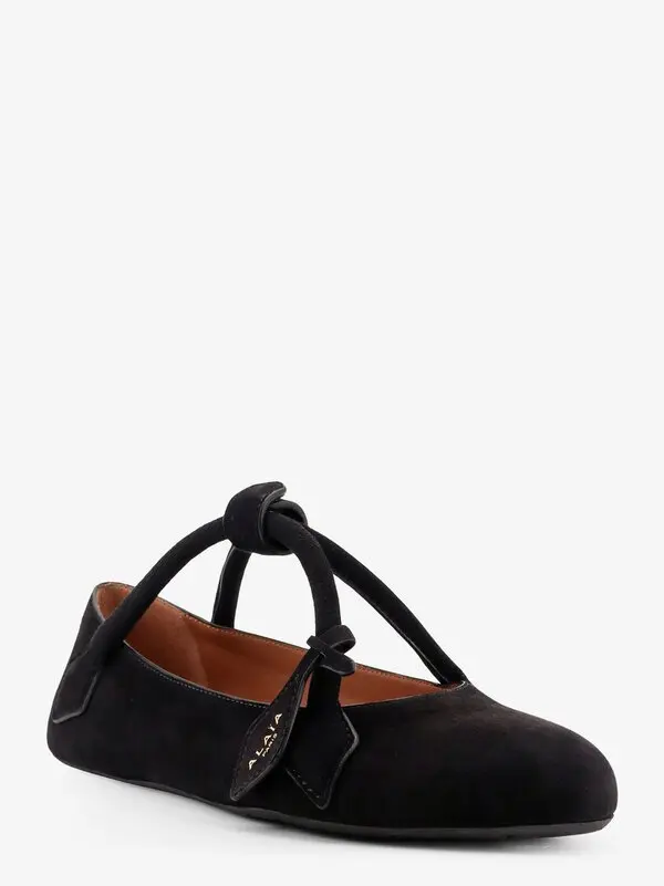 Alaïa Suede Ballet Flats - Black