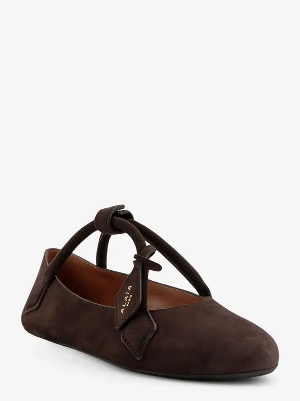 Alaïa Le Teckel Suede Ballet Flats - Brown