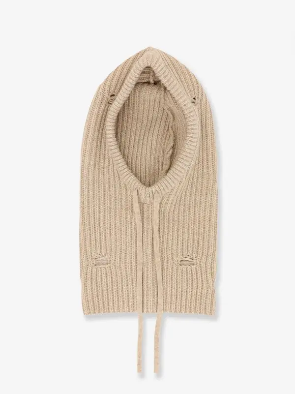 MAISON MARGIELA Wool Blend Balaclava With Distressed Effect