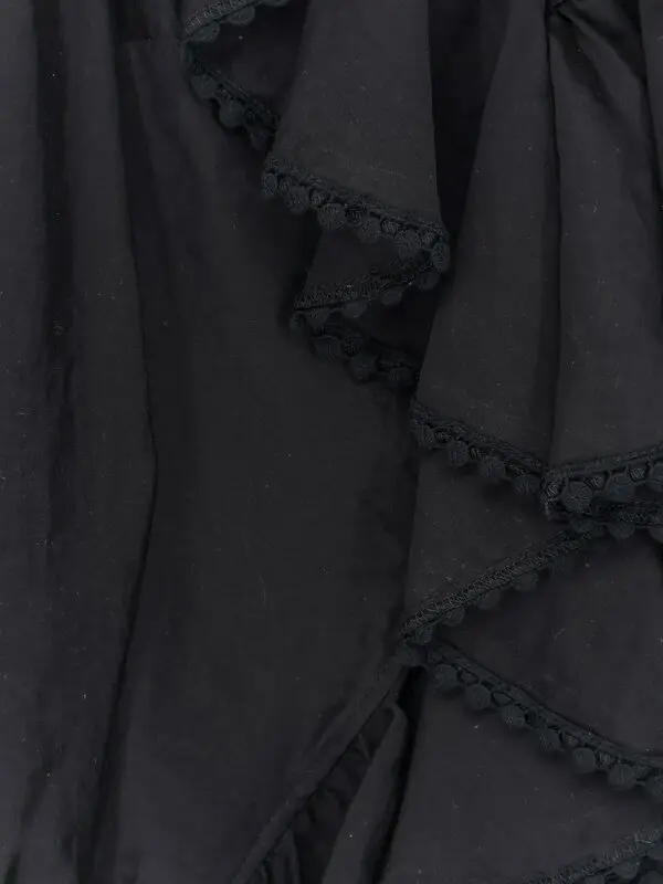 ACTUALEE Shirt With Rouches - Black