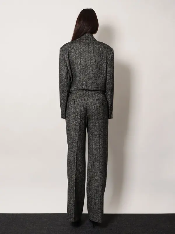 Dolce & Gabbana Striped Wool Blend Trousers
