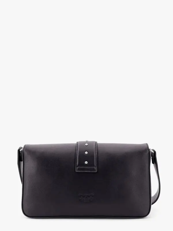 Pinko Love One Classic Leather Shoulder Bag - Black