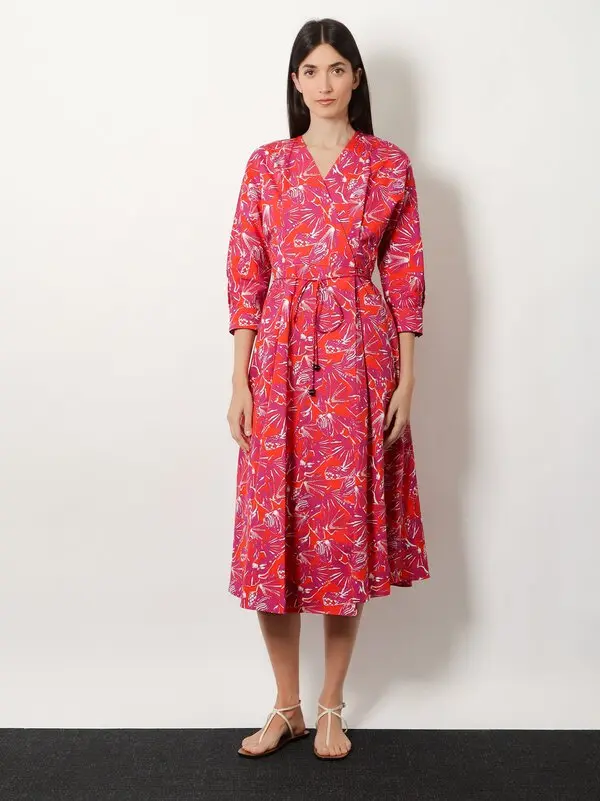 Max Mara Mxmcamino Printed Cotton Dress - Red