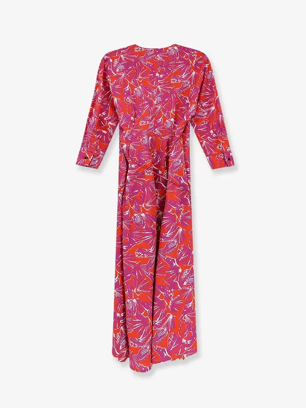 Max Mara Mxmcamino Printed Cotton Dress - Red
