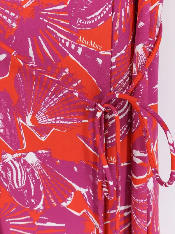 Max Mara Mxmcamino Printed Cotton Dress - Red