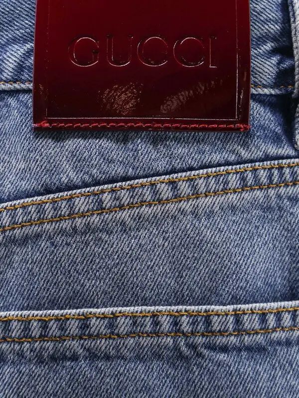 Gucci Cotton Jeans With Rosso Ancora Naplak Tag