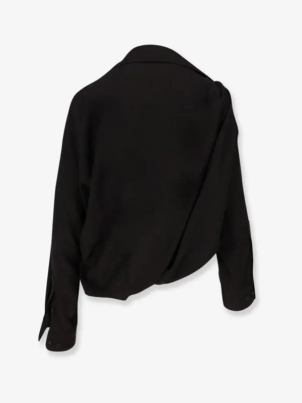 Balenciaga One Shoulder Lyocell Shirt