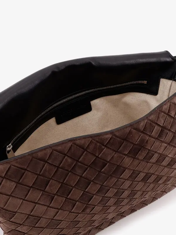 Bottega Veneta Intrecciato Suede Shoulder Bag
