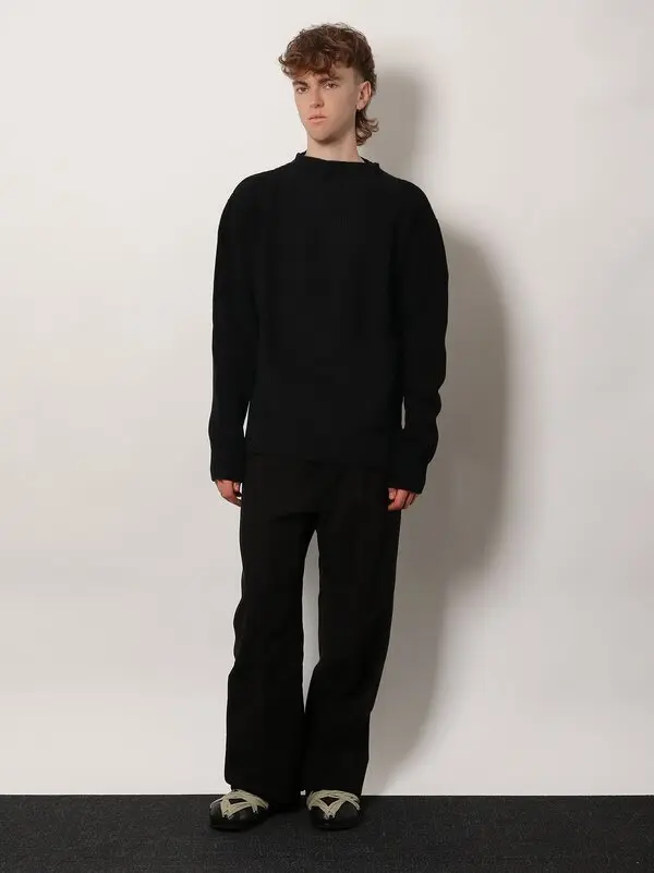 Rick Owens Fisherman Round Neck Virgin Wool Sweater
