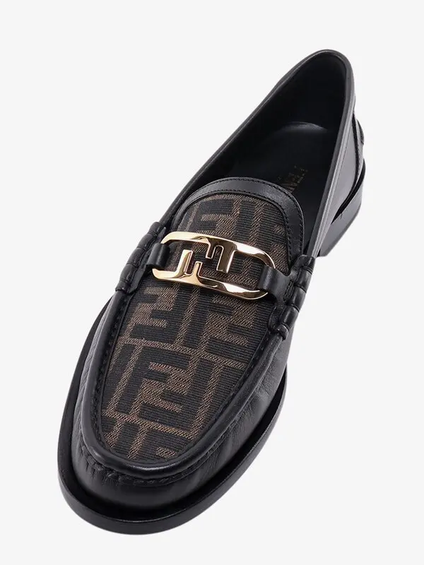 Fendi O' Lock Leather Loafer With Ff Insert