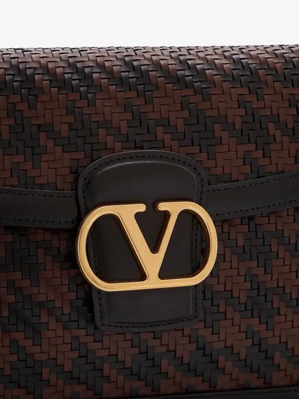 Valentino Garavani 9to5 Woven Leather Shoulder Bag