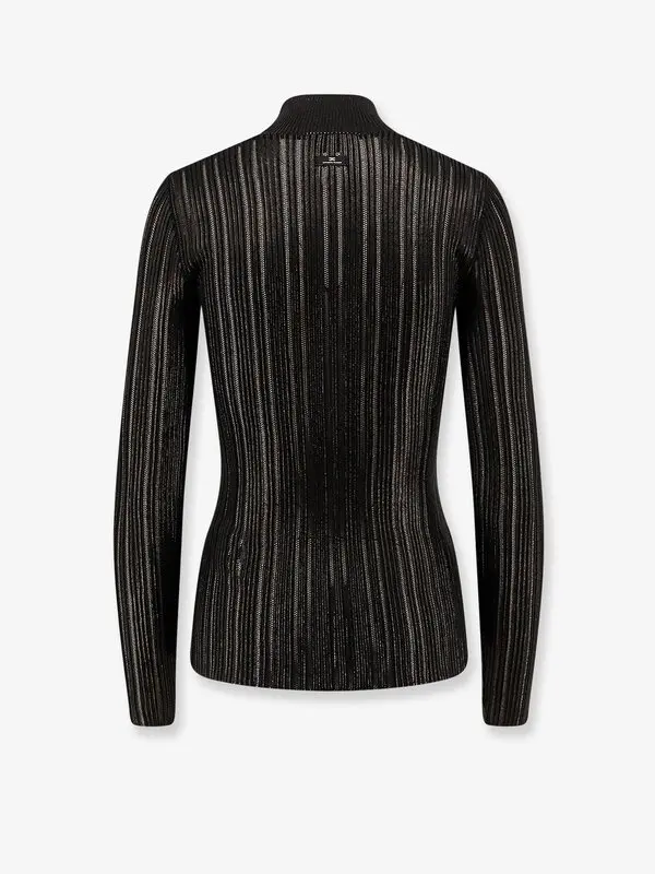 Elisabetta Franchi Metallic Fabric Turtleneck Sweater