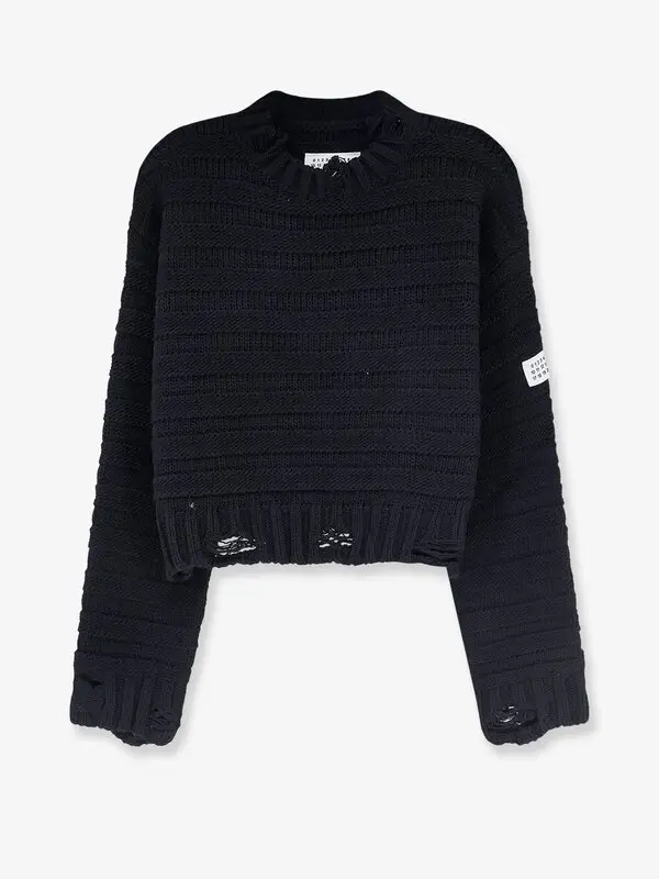 MAISON MARGIELA Destroyed Effect Wool Blend Sweater
