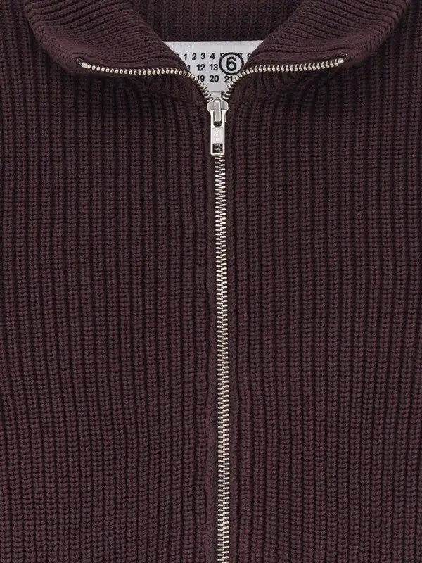 MAISON MARGIELA Ribbed Cotton Zip-up Cardigan With Fringed Trim