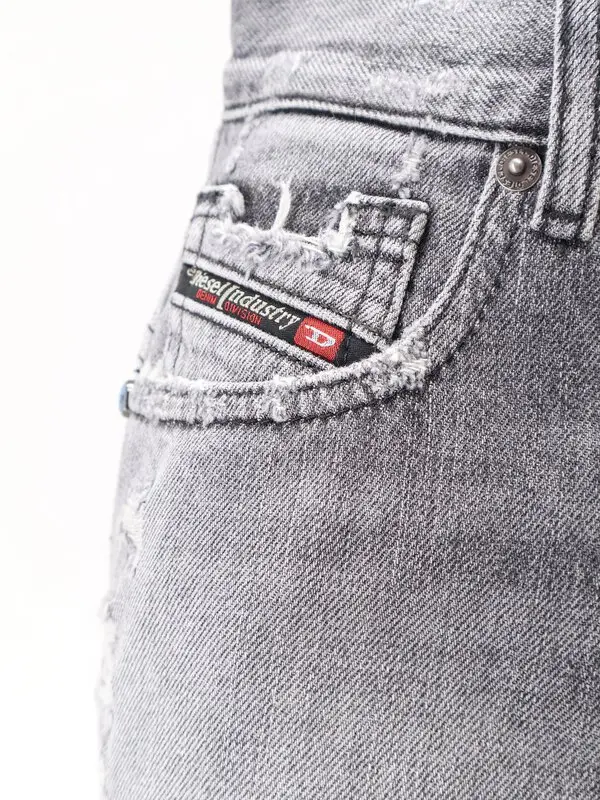DIESEL® Blue Denim Shorts With A Destroyed Effect