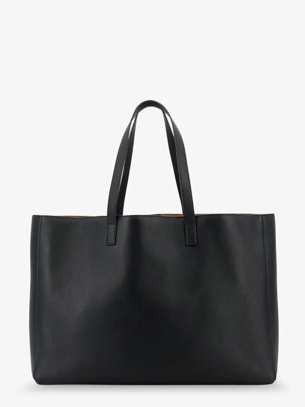 Saint Laurent Leather Shopping Bag With Front Logo