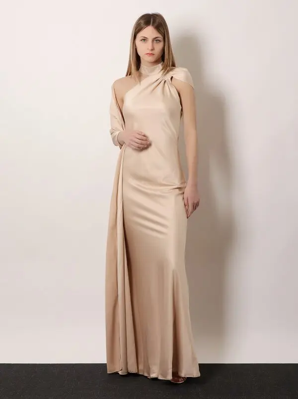 ACTUALEE Long Dress With Satin Band