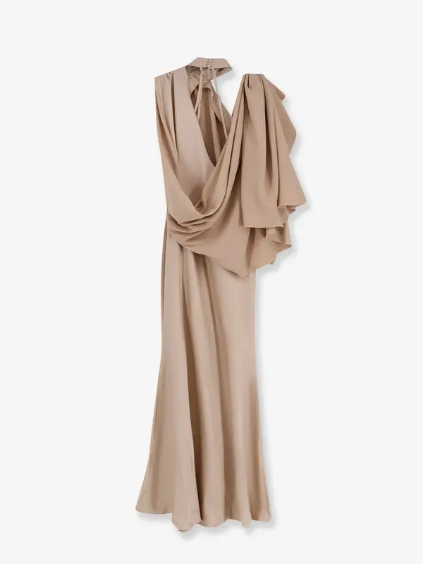 ACTUALEE Long Dress With Satin Band
