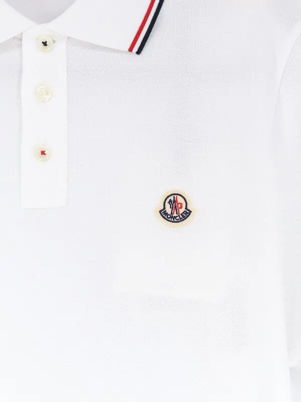 Moncler Cotton Polo Shirt With Logo Patch