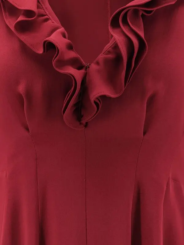 Alberta Ferretti Viscose Dress With Rouches