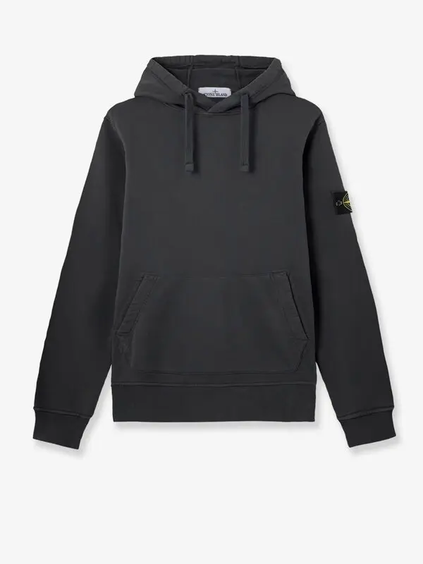 Stone Island Cotton Sweatshirt With Side Logo Patch - Grey