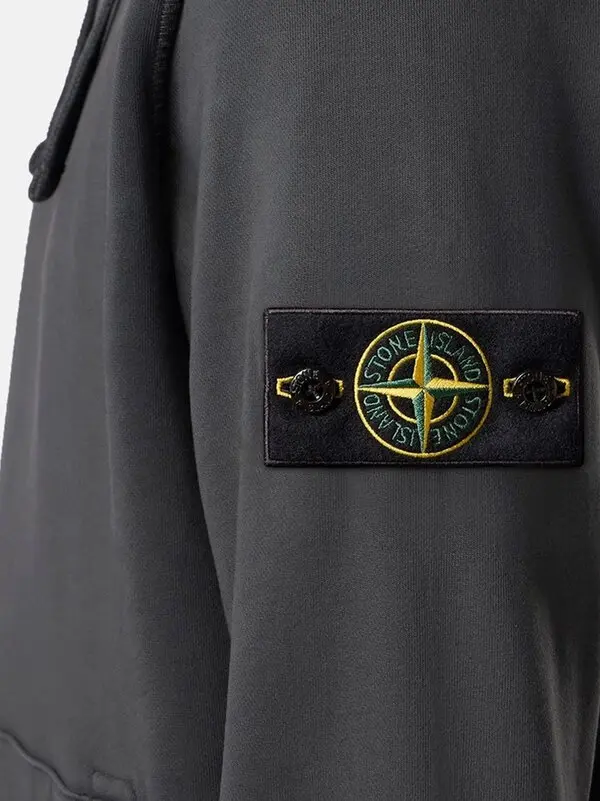 Stone Island Cotton Sweatshirt With Side Logo Patch