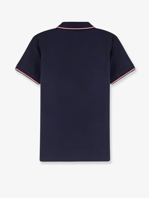 Moncler Cotton Polo Shirt With Logo Patch