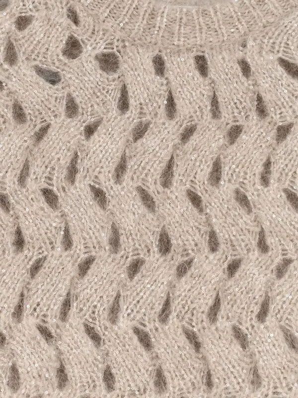Brunello Cucinelli Perforated Sweater With Micro Sequins