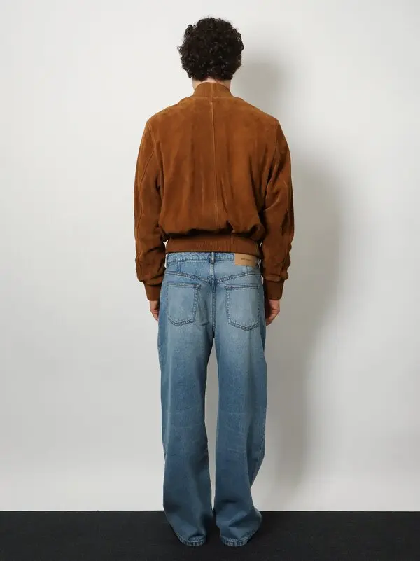 AMI Paris Suede Goatskin Bomber Jacket