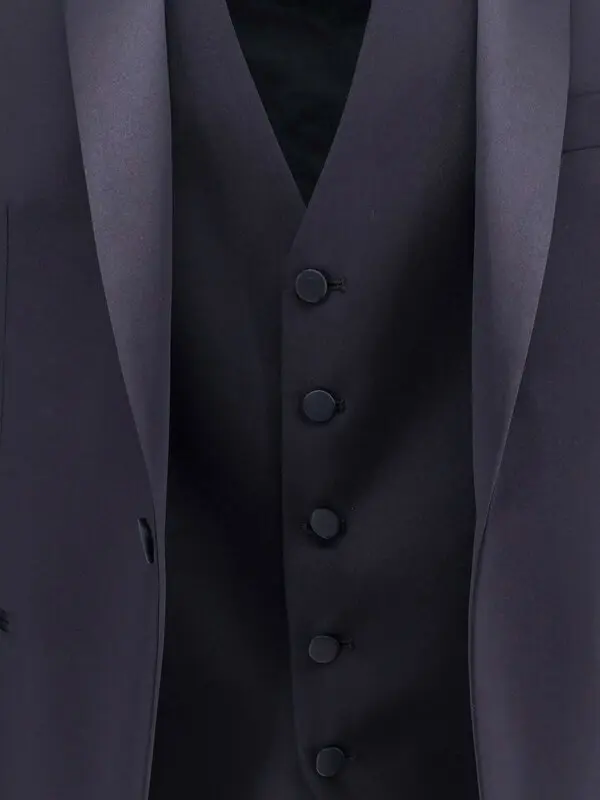Tagliatore Virgin Wool Tuxedo With Vest