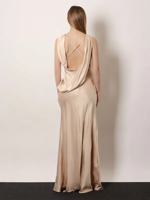 ACTUALEE Satin Long Dress