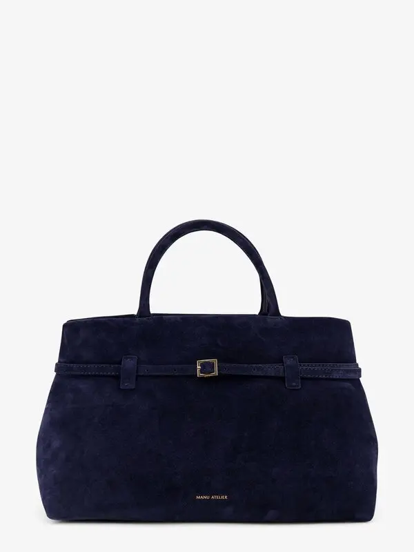 Manu Atelier Le Cambon 35 Suede Handbag - Blue