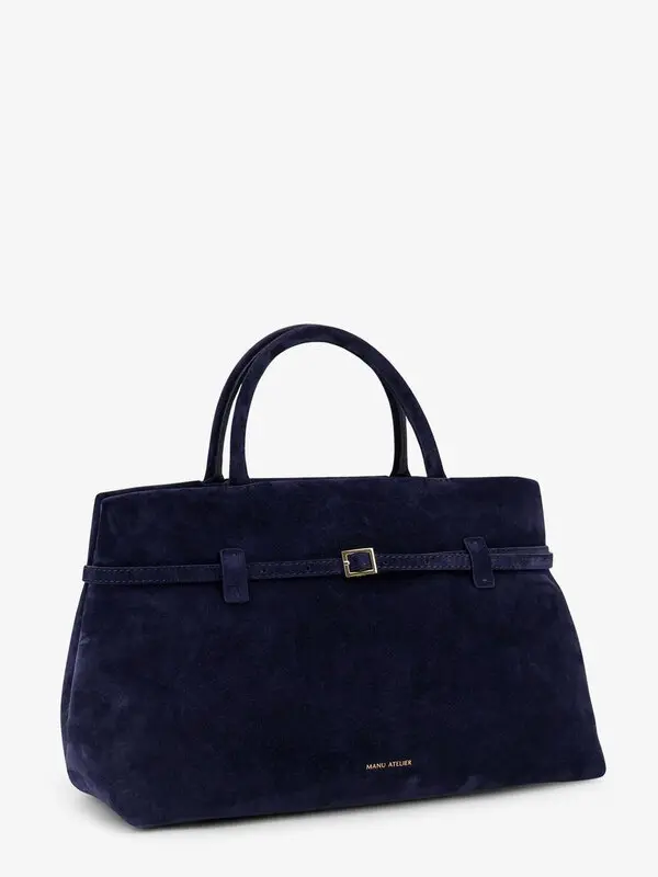 Manu Atelier Le Cambon 35 Suede Handbag - Blue