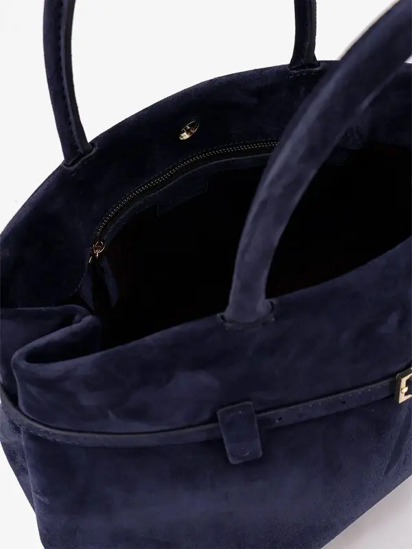 Manu Atelier Le Cambon 35 Suede Handbag - Blue