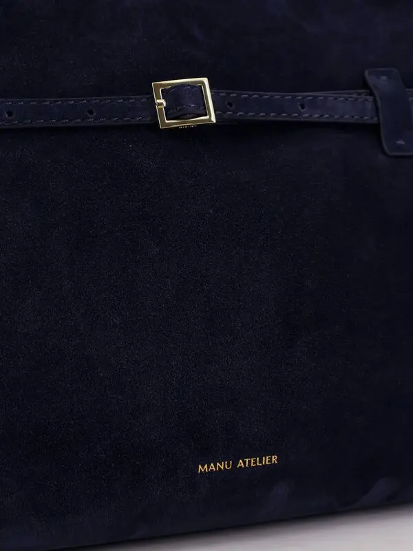 Manu Atelier Le Cambon 35 Suede Handbag - Blue