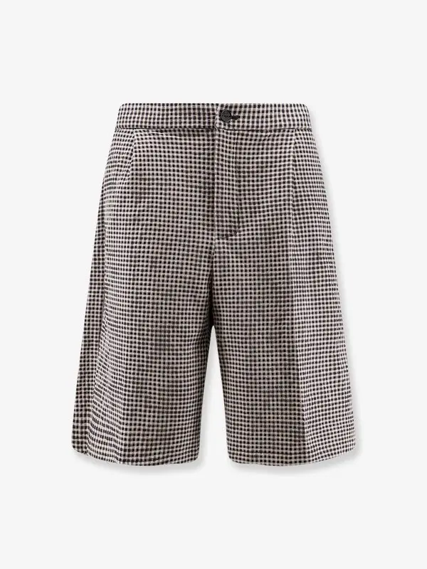 HEVO Checked Wide-leg Shorts - Black