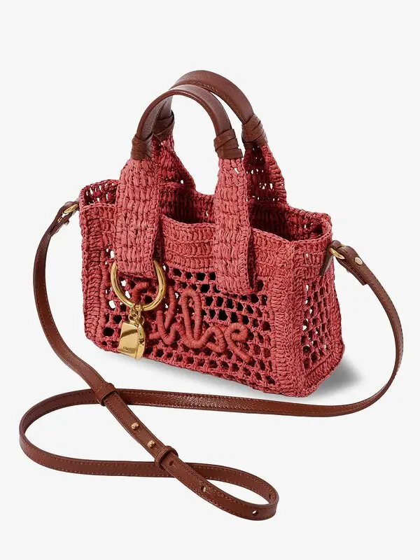 Chloé Summer Banana Raffia Crossbody Bag