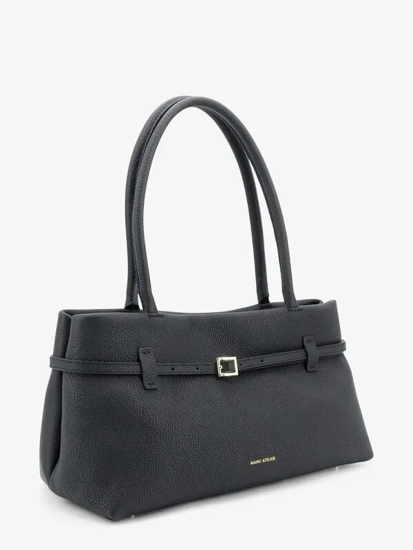 Manu Atelier Le Cambon East West Leather Shoulder Bag - Black