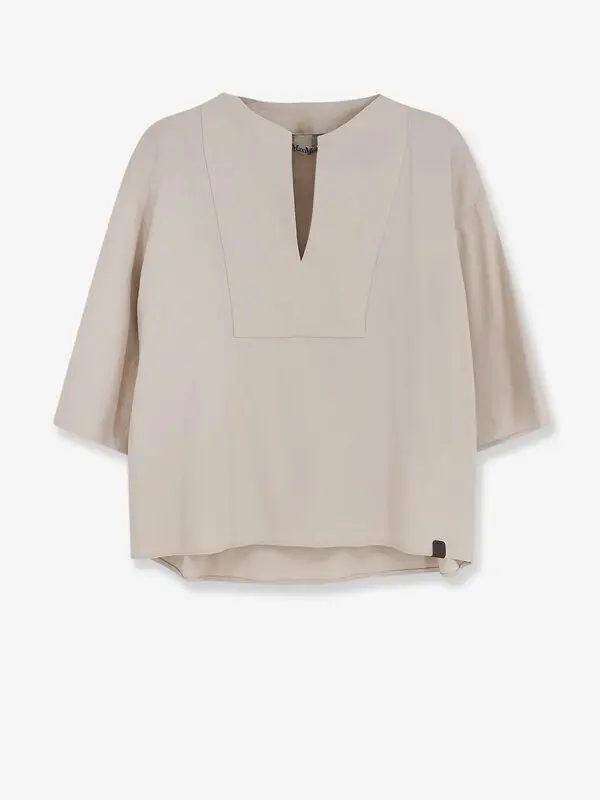 Max Mara Mxpsospiro Linen And Viscose Shirt - Beige