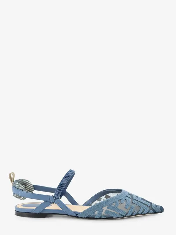 Fendi Colibrì Lite Flat Mesh Slingback With Ff Embroidery