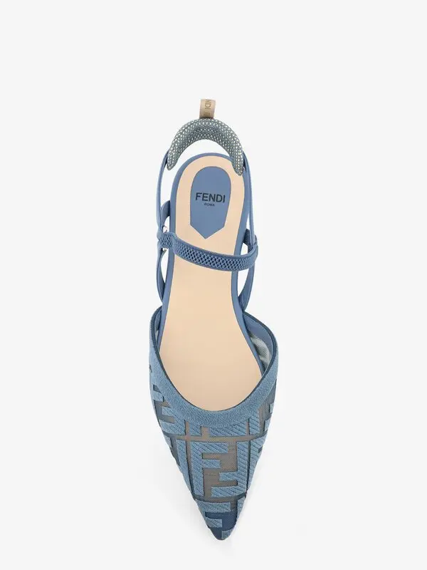 Fendi Colibrì Lite Flat Mesh Slingback With Ff Embroidery