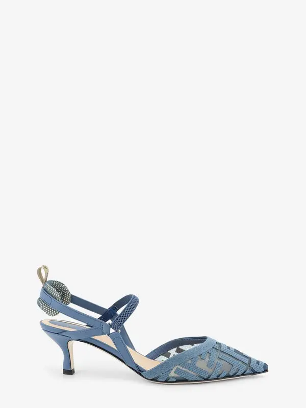 Fendi Colibri Mesh Pump With Ff Embroidery - Blue