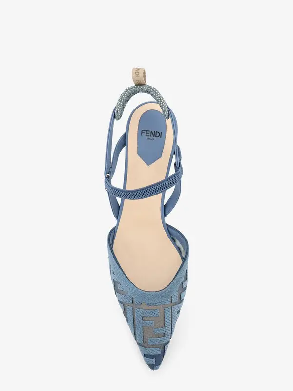 Fendi Colibri Mesh Pump With Ff Embroidery - Blue