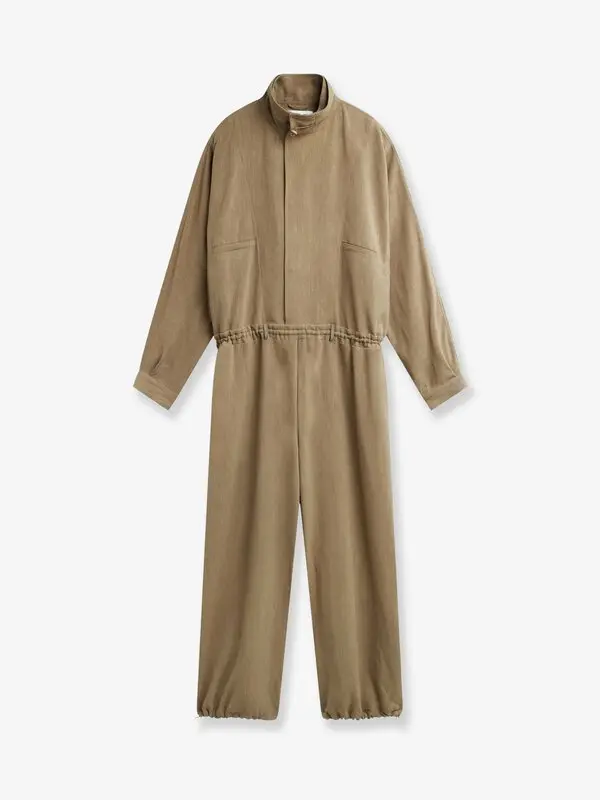 THE FRANKIE SHOP Marvin Viscose And Linen Jumpsuit - Beige