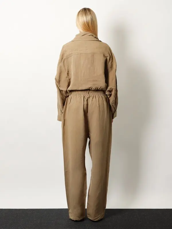 THE FRANKIE SHOP Marvin Viscose And Linen Jumpsuit - Beige