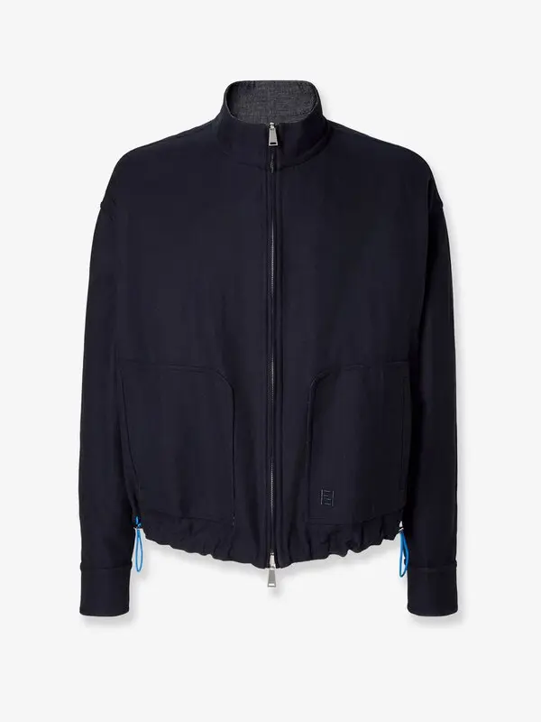 Fendi Reversible Denim Jacket With Embroidered Ff Logo
