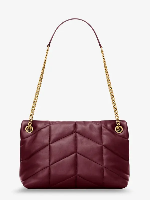 Saint Laurent Loulou Puffer Matelassé Leather Shoulder Bag - Red