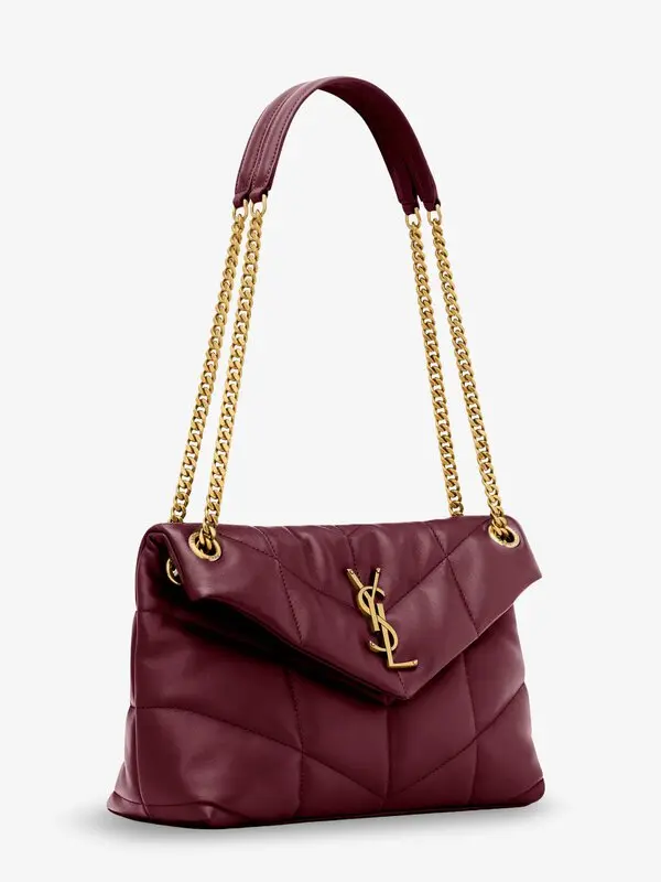 Saint Laurent Loulou Puffer Matelassé Leather Shoulder Bag - Red