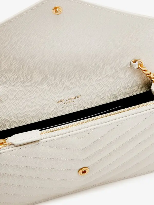 Saint Laurent Envelope Leather Crossbody Bag