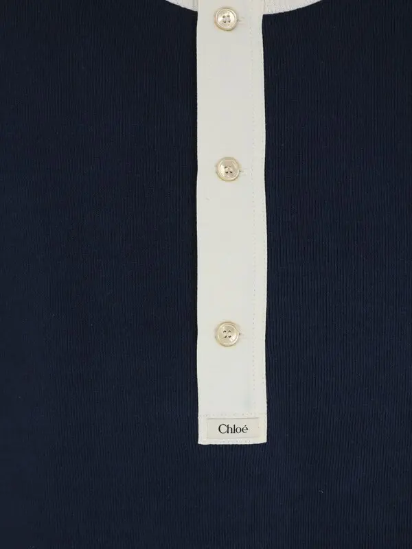 Chloé Cotton Sweater With Contrasting Inserts